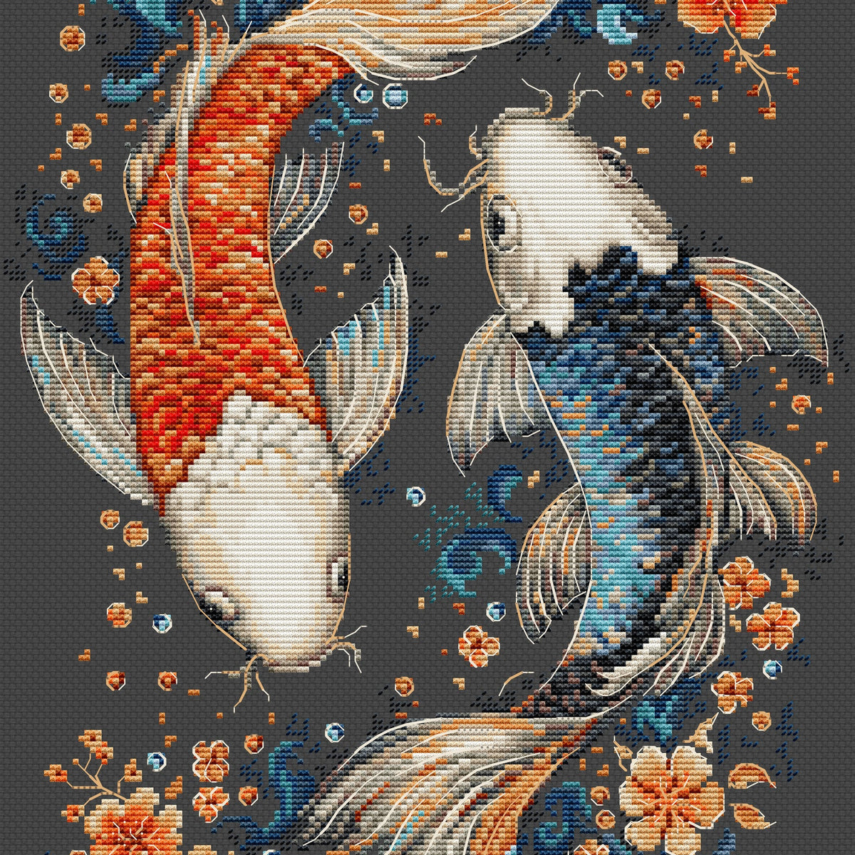 Luca-S BU5091 – Two Magic Fish | Kit de punto de cruz con peces koi so ...