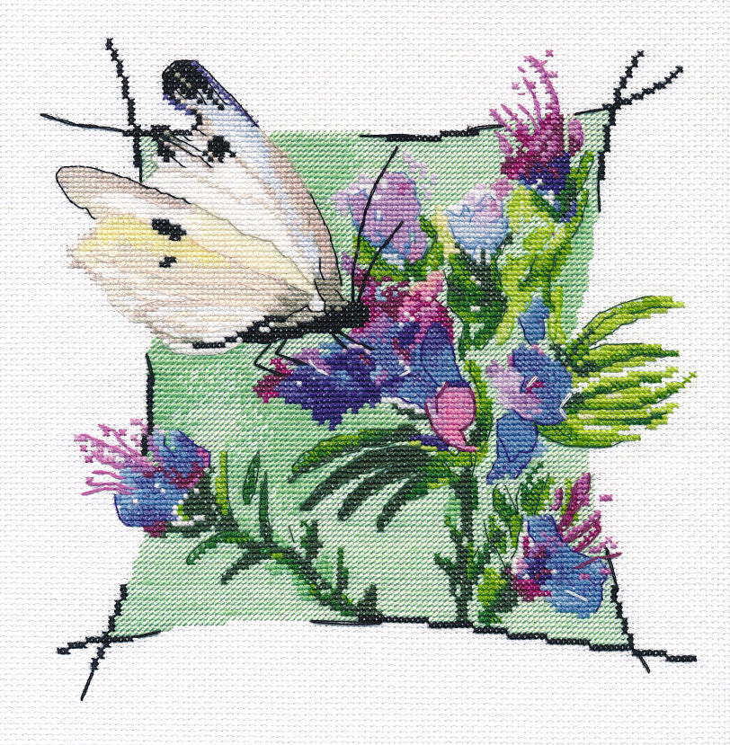Oven Cross Stitch Kit - "Composition. Butterfly-1" (1645) – Punto y Arte